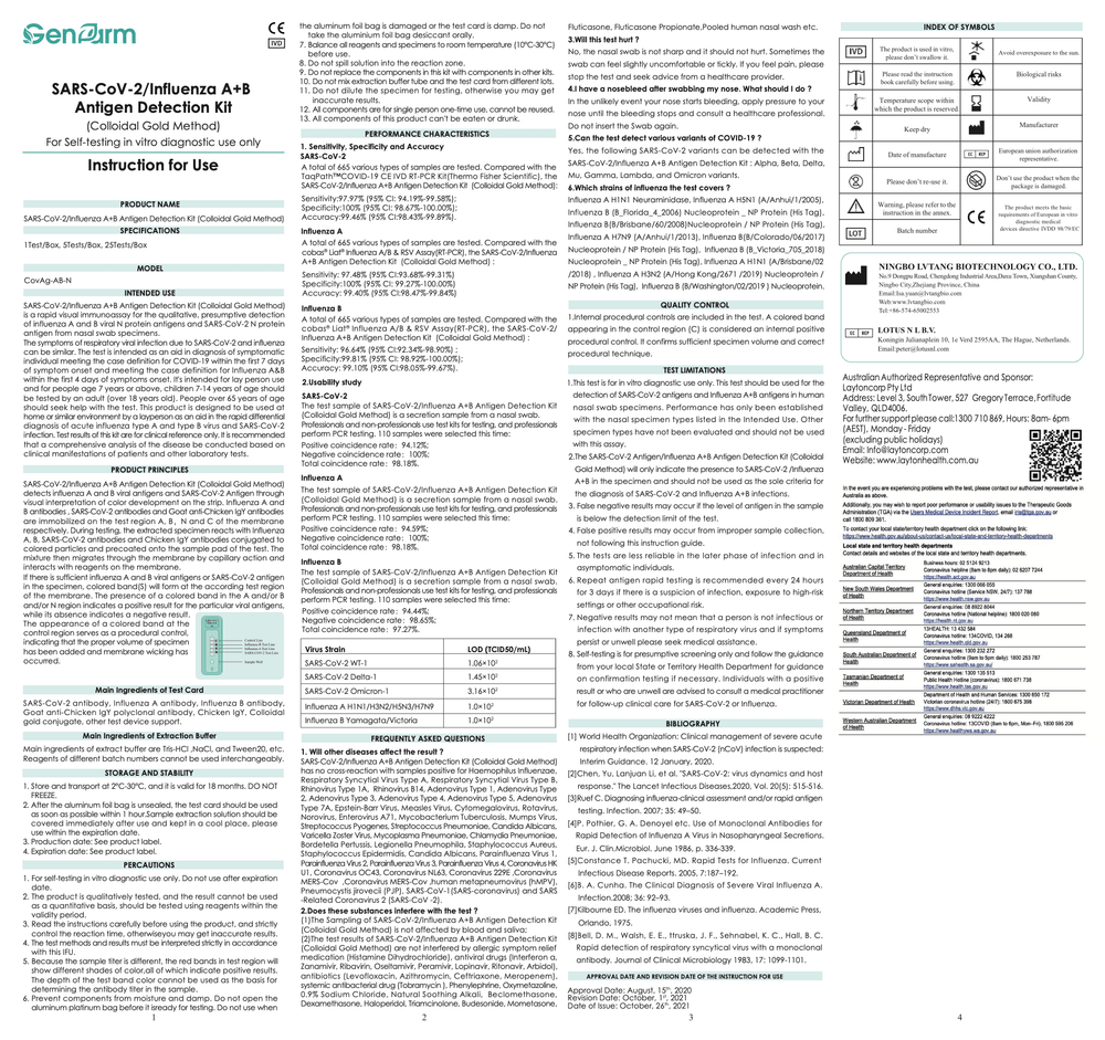 Genfarm (SARS-COV-2) Antigen/Influenza A+B Detection Kit